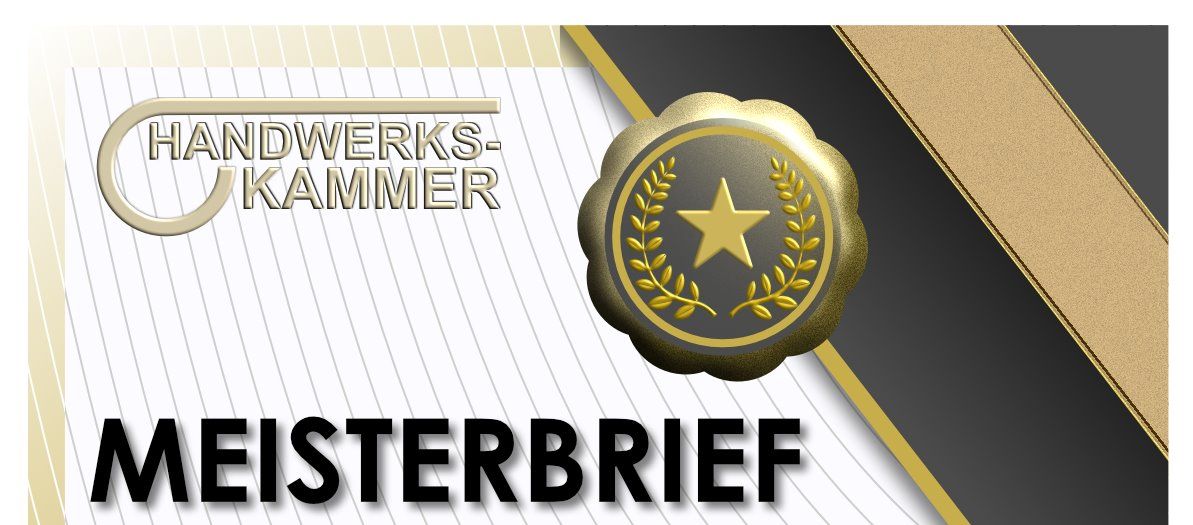 Goldener Schmuck-Meisterbrief der Handwerkskammer