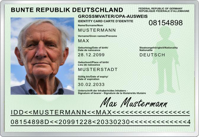 Lustiger Großvater-Ausweis | Persönliches Scherzgeschenk für Opa ...