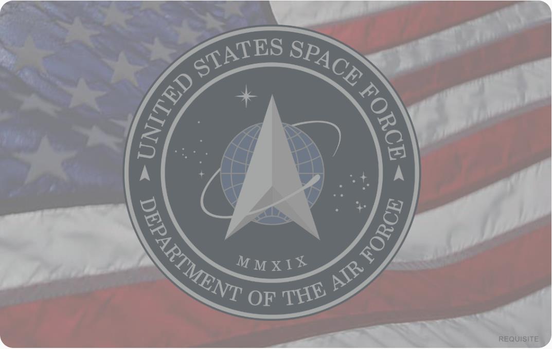US Space Force Ausweis als hochwertige Plastikkarte